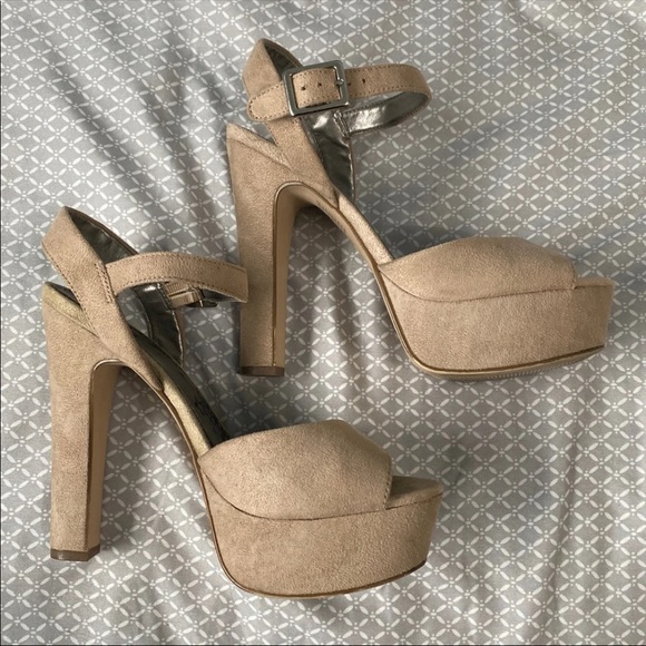 Brash | Shoes | Brash Tan Suede Platform Heels | Poshmark